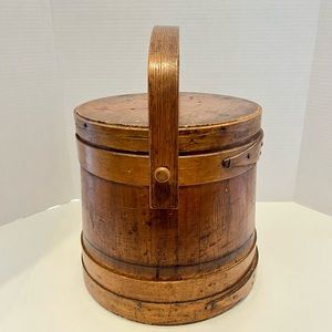 Accents | Antique Early American Sugar Bucket W Lid Swing Handle C 184s ...